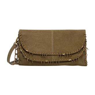 Patrizia Pepe Sac Radical Boho en daim - Femme - Sacs - Vert - Taille: ONE Size
