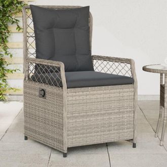 vidaXL Vidaxl - Gartensessel 2 Stk. Verstellbar Hellgrau Poly Rattan