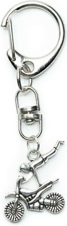 Miniblings Stunt Enduro Schl&uuml;sselanh&auml;nger Motorrad Crossmaschine slb aufstehn - Handmade Modeschmuck I Anh&auml;nger Schl&uuml;sselring Schl&uuml;sselband Keyring
