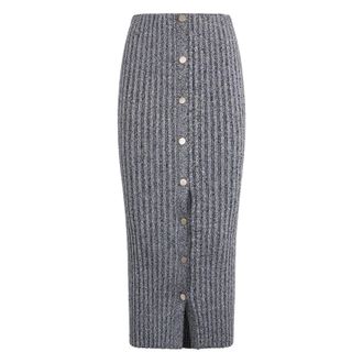 Philosophy di Lorenzo Serafini Rippstrick-Midirock mit hohem Bund - - Skirts - Damen - Grau - XS