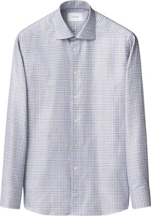 Eton Bold Check King Twill Shirt - - Shirts - Herren - Blau - 5XL