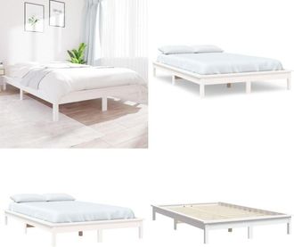 vidaXL Vidaxl - Cadre de lit sans matelas blanc 160x200 cm bois massif - Cadre De Lit - Lit Double - Bois Massif - Lit Blanc - Chambre à Coucher - Home &