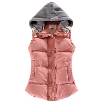 Generic Doudoune sans manches matelass&eacute;e pour femme, rose, taille 6XL, id&eacute;ale pour lhiver. Coupe ajust&eacute;e, sans manches et chaude