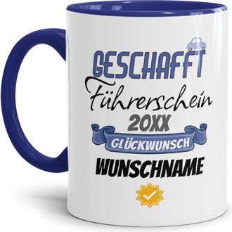 Tassendruck Tasse zum Führerschein mit Name und Jahr Personalisieren - Geschafft! - Tassen Bedrucken, Führerscheinprüfung bestanden | Personalisiertes Geschenk, 3