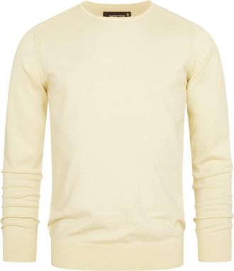 Indicode Herren Gamal Strickpullover aus 80% Baumwolle | Pullover O-Neck Pulli Männer Anise Flower, XL