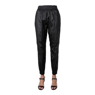 Fabiana Filippi Femme, Pantalons, Noir, Taille: 38 FR Pantalon de jogging en tissu gaufr&eacute; textur&eacute;