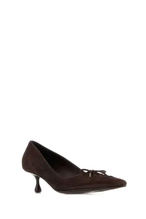Jimmy Choo London Womens Dark Brown Suede Scarlett 50 Pumps Chocolate Leather Salpa Plastic Metal Scarpe Con Tacco High Heel Shoes