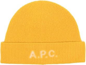 A.P.C. Mütze mit Logo-Print - Gelb
