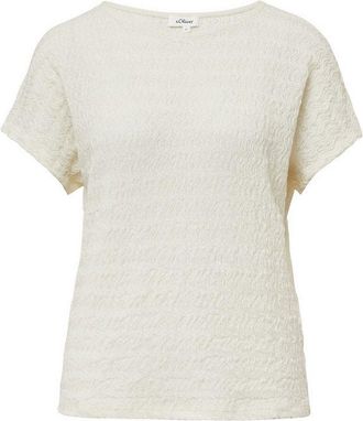 s.Oliver Kurzarmshirt T-Shirt Strukturiertes T-Shirt aus Baumwollmix im Relaxed Fit