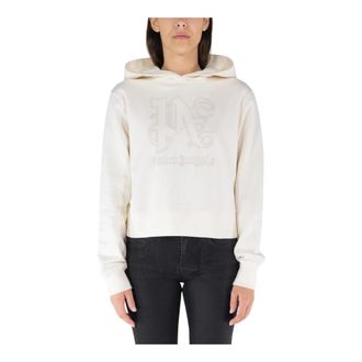 Palm Angels Monogram Statement Hoodie Stilvoll Erh&ouml;hen - - Sweatshirts & Hoodies - Damen - Beige - M