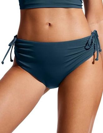 CRZ YOGA Bas de Bikini pour Femme Slip de Bain Ajustable à Nouer sur Le côté Insigne Bleu 40