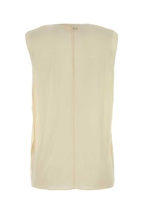 Khaite Womens Cream Stretch Cupro Allo Top Antiquewhite Exterior: Elastane Maglie Sweater