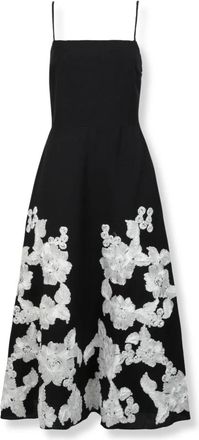 SIMKHAI Femme, Robes, Noir, Taille: 40 FR Annabella Soutache Midi Dress