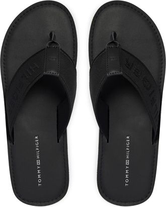 Tommy Hilfiger Zehentrenner Tommy Hilfiger Jacquard Logo FM0FM05808 Schwarz