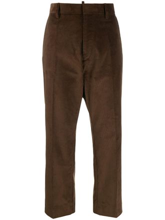 Dsquared2 pantalon crop en velours c&ocirc;tel&eacute; - Marron