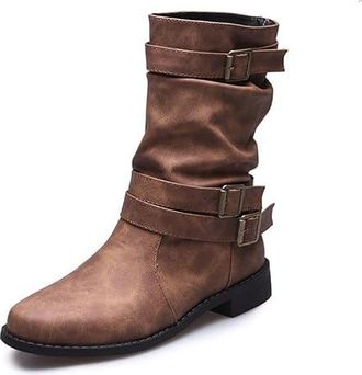 Generic Bottines Plates pour Femmes Bottes De Cowboy Simples &Agrave; Petits Talons Bottines &Eacute;l&eacute;gantes Et D&eacute;contract&eacute;es De Style Western pour Quotidien, Sorties,Trav