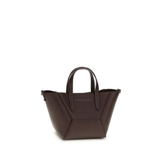 Brunello Cucinelli Womens Bordeaux Calf Leather Bos Taurus Shoulder Bag