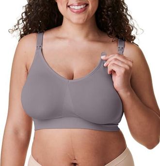 Bravado Designs Soutien-gorge dallaitement sans couture en soie pour lallaitement, soutien-gorge de maternité sans fil, Silver Belle - Tissu durable, Taille M