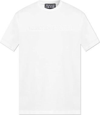 Versace Jeans Couture Homme, Tops, Blanc, Taille: 2XL T-Shirt Avec Logo En Relief