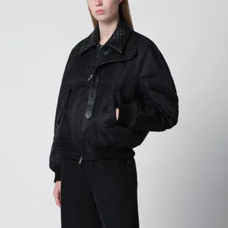 Bottega Veneta Gepolsterter Nylon-Bomber in Double Black