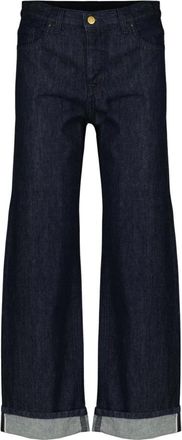 Moncler Femme, Jeans, Bleu, Taille: 38 FR Wide Jeans