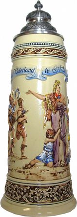 King Bierkrug, Kampf ums Vaterland, Limität 2017, bunt, mit Zinn-Fassondeckel, 2,5 Liter Bierseidel, Limität 2017