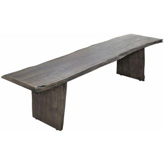 Massivmoebel24 Baumbank Akazie 200x38x45 grau lackiert pure acacia 419