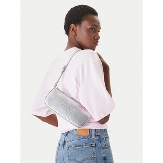 Tommy Jeans Handtasche Tommy Jeans Tjw Must Metallic Shoulder Bag AW0AW18457 Silberfarben