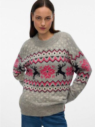 Vero Moda Weihnachtspullover VMSANTANORDIC LS O-NECK PULLOVER XMAS