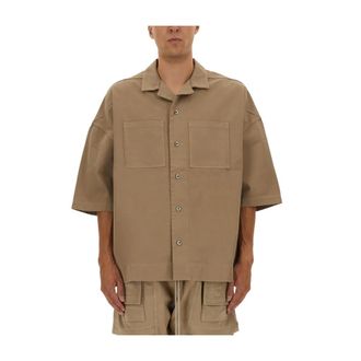 Rick Owens Homme, Chemises, Beige, Taille: L Short Sleeve Chemises