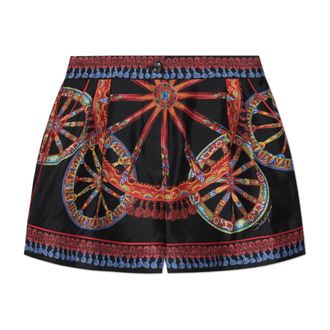 Dolce & Gabbana Femme, Shorts, Multicolore, Taille: 40 FR Shorts bermuda en soie imprim&eacute; Carretto