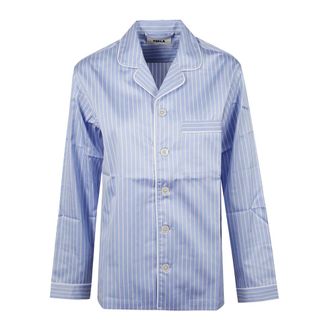 Tekla Gestreifte Pyjama-Bluse - - Blouses & Shirts - Damen - Blau - S