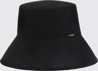 Twinset Bucket Hat aus 100% Wolle mit breiter Krempe und appliziertem Logo