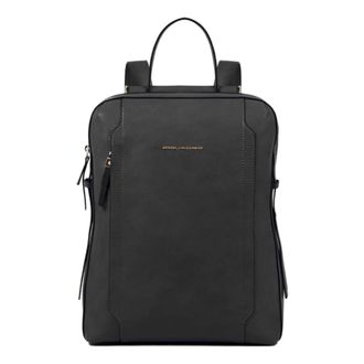 Piquadro Schwarzer Leder-Rucksack - - Bags - unisex - Schwarzk - ONE SIZE