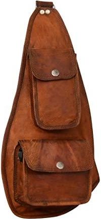 Gusti Cuir nature - Sac à bandoulière Ness Sacpratique multiples compartiments festival au quotidien vintage unisexe en cuir de chèvre Marron G11