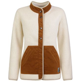 Passenger Clover Wiederverwertete Tiefe Damen Beigefarbene Sherpa Fleecejacke
