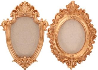 Amosfun 2 PièCes Cadres Photos MagnéTiques Mini 11.4X8 Cm En RéSine DoréE Diy Souvenirs De Voyage Pour RéFrigéRateur DéCoration Maison Personnalisable