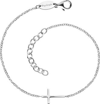 Engelsrufer Damen Armband aus Sterling Silber und Kreuz Anhänger silber - Karabinerverschluss - längenverstellbar - nickelfrei