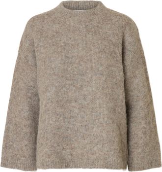 Selected Damen Slfgabriella Ls Knit New O-Neck Noos, Steel Gray, M EU