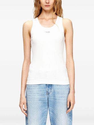 Diesel Logo Cotton Tank Top - White
