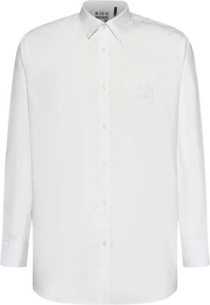 John Richmond Homme, Chemises, Blanc, Taille: XS Mico Shirt