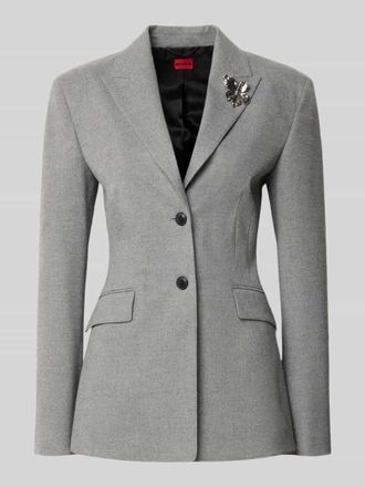 HUGO BOSS Longblazer mit metallischer Brosche Modell Asmalla