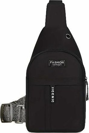 Generic Sac de poitrine réglable pour homme en plein air, alpinisme, cyclisme, une épaule inclinée, sac de poitrine en tissu pour hommes, grand sac messager, 