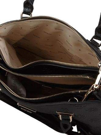 Guess Womens Handbag Black Logo Polyurethane Satchel-bags