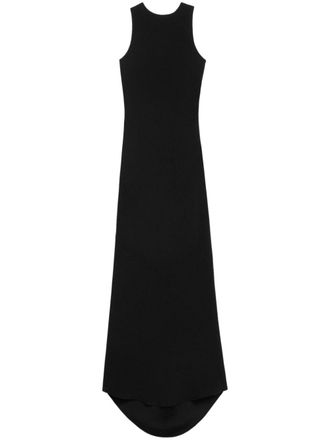 Ami robe longue &agrave; d&eacute;coupe en biais - Noir