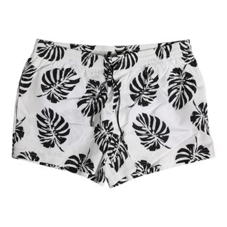 Dolce & Gabbana Homme, Maillots de bain, Blanc, Taille: L Blanc Noir Imprim&eacute; Maillots de Bain Short de Bain