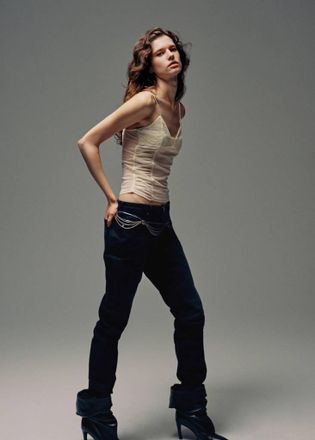 Mango Top drap&eacute; &agrave; dentelle &eacute;cru - Femme - S - MANGO