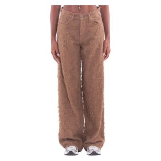 Haikure Bethany Fur Wide Jeans - - Jeans - Damen - Beige - W24