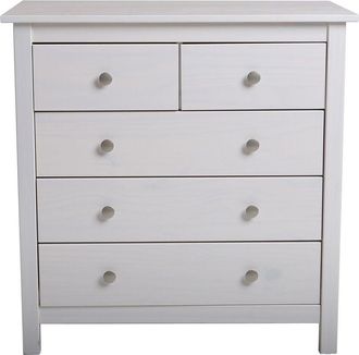 PEGANE Pegane - Commode, meuble de rangement en pin coloris blanc- Longueur 79 x Profondeur 40 x Hauteur 80 cm