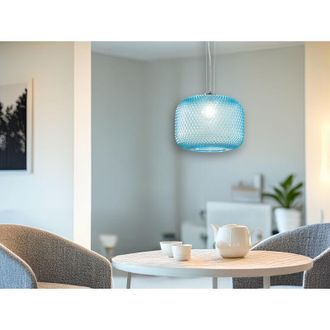 Luce-Ambiente-Design Pendelleuchte ASHFORD einflammig Kristall Glasschirm in Blau, &Oslash; 40cm